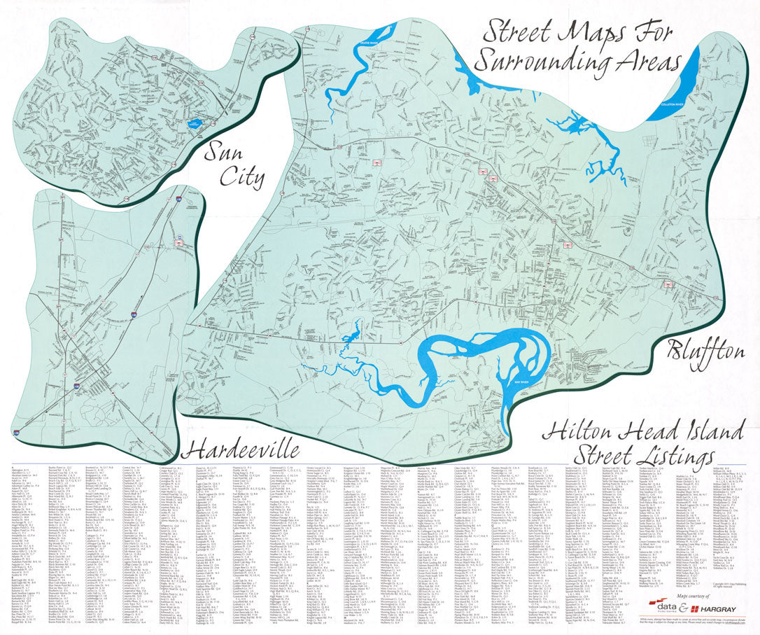Hilton Head and Surrounding Areas - Street Map – Art and Giclee Gallery